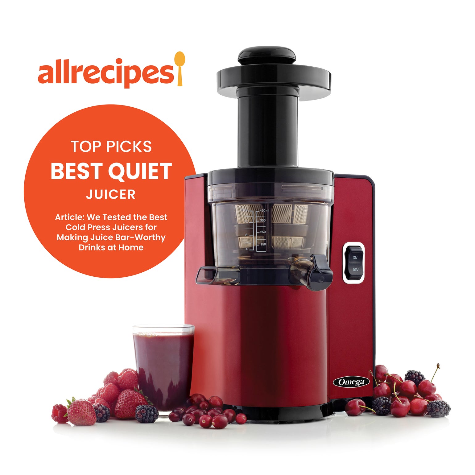 Omega Cold Press Masticating Vegetable and Fruit Extractor, Vertical ...